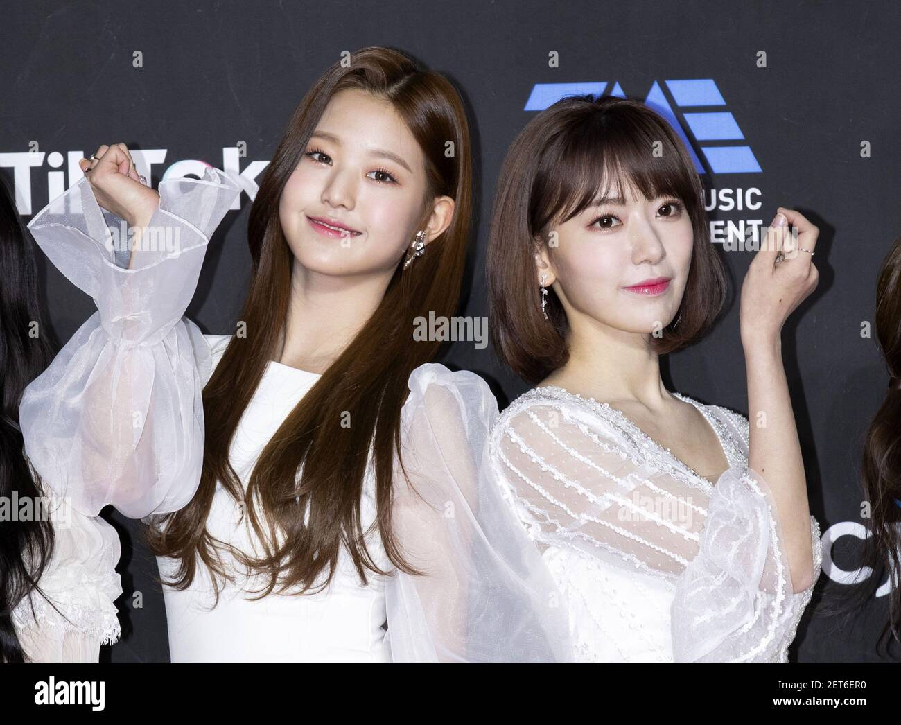 (L to R) South Korean vocal Jang Won-Young and Japanese singer and ...