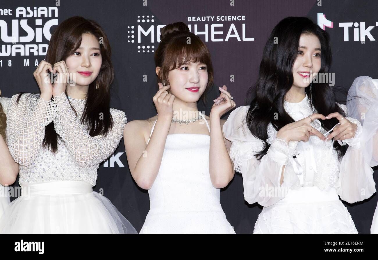 (L to R) South Korean vocal Kim Min-Ju and Japanese vocal Hitomi Honda ...