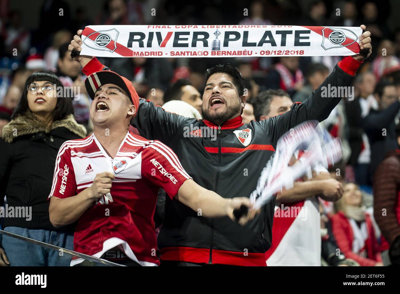River Plate fans during Commebol Final Match between River Plate and ...