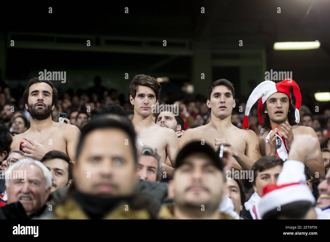 River Plate fans during Commebol Final Match between River Plate and ...