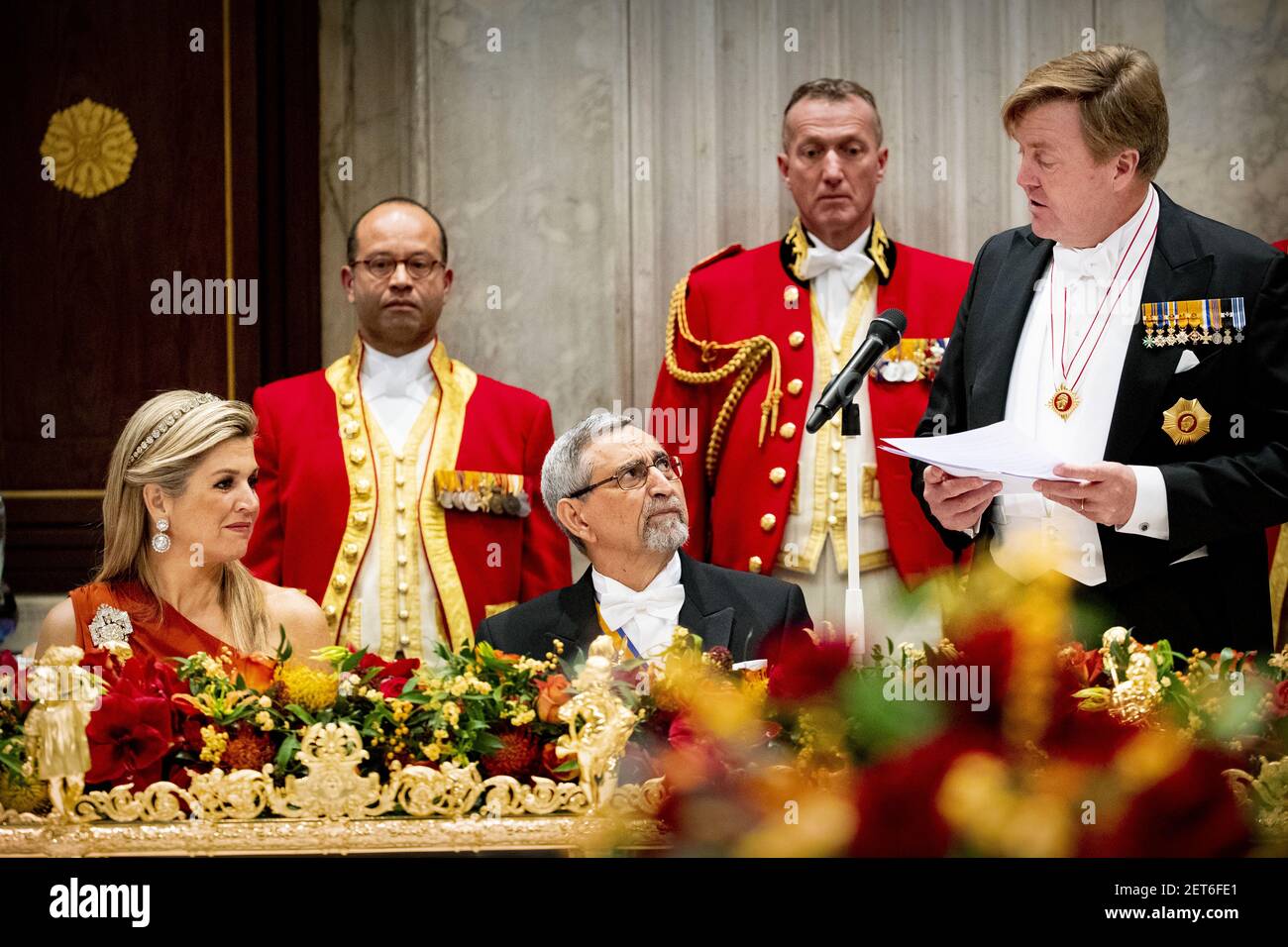 King Willem-Alexander and Queen Maxima offer an state banquet to Jorge ...