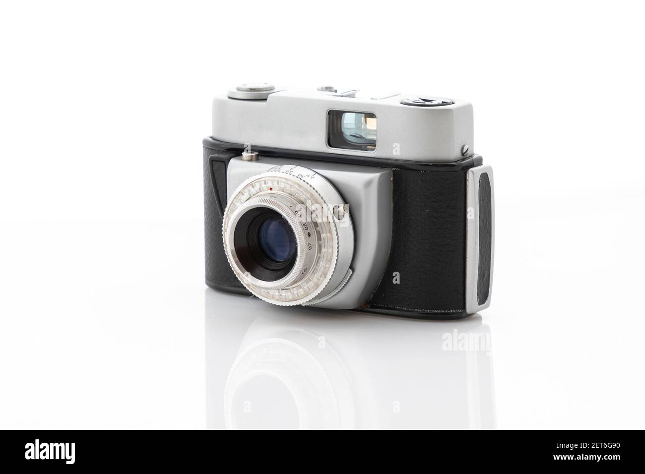 Old-time rusty photo-camera on white background Stock Photo - Alamy