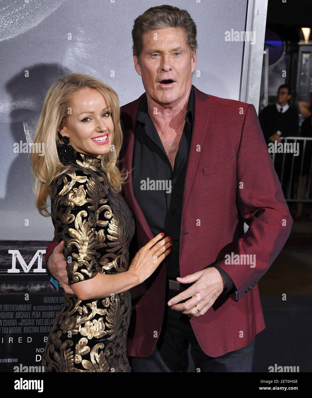 (L-R) Hayley Roberts and David Hasselhoff at the Warner Bros. Pictures ...