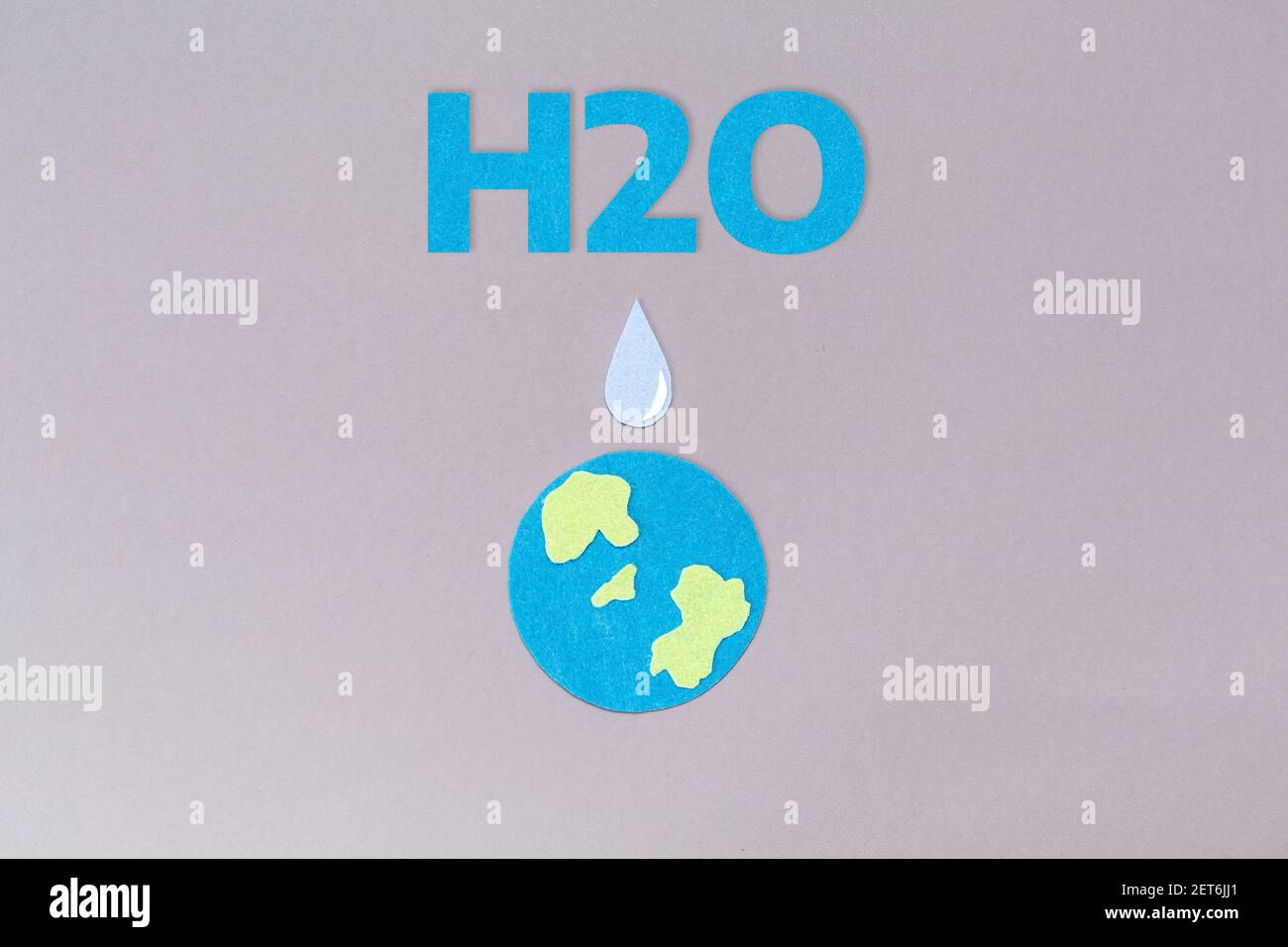 World Water Day. Carved out of felt is the symbol of the planet Earth ...