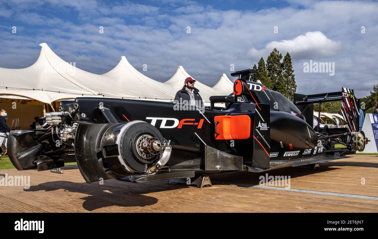 TDF-1 Tour De Force Engineering Formula 1 car for private owners, on display at the 2020 ...