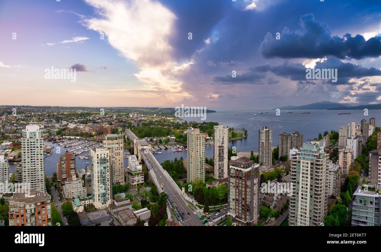 Aerial panoramic view of a beautiful modern city Stock Photo - Alamy
