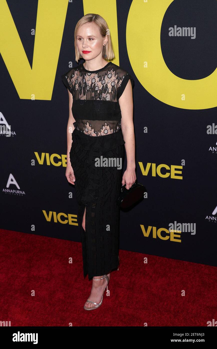 Alison Pill at "Vice" World Premiere held at Samuel Goldwyn Theater on ...