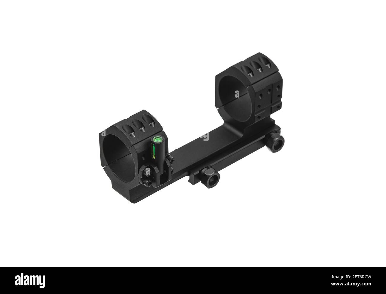 Quick disconnect mount made for holding a scope on a rifle isolated on ...