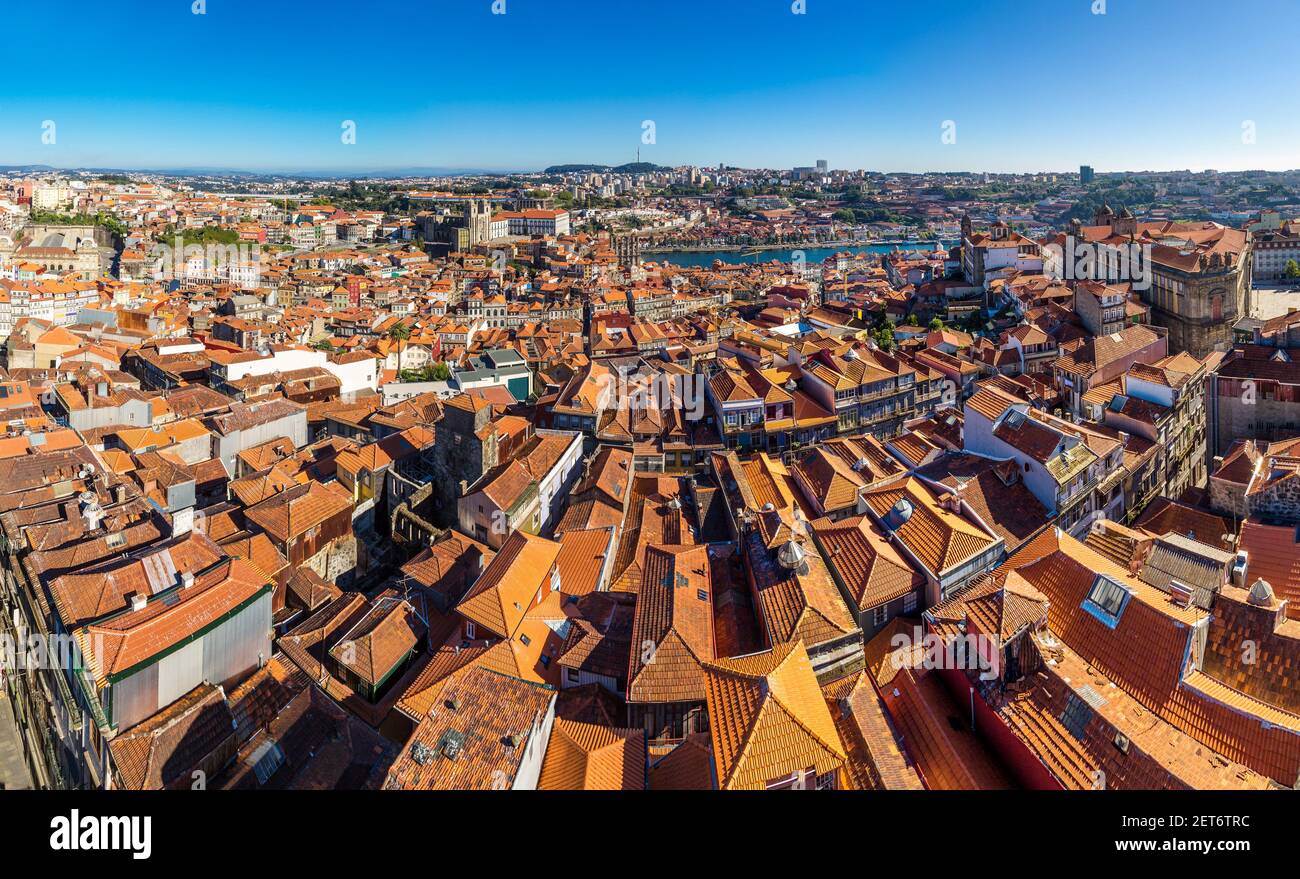 Aerial view of Porto in Portugal in a beautiful summer day Stock Photo ...