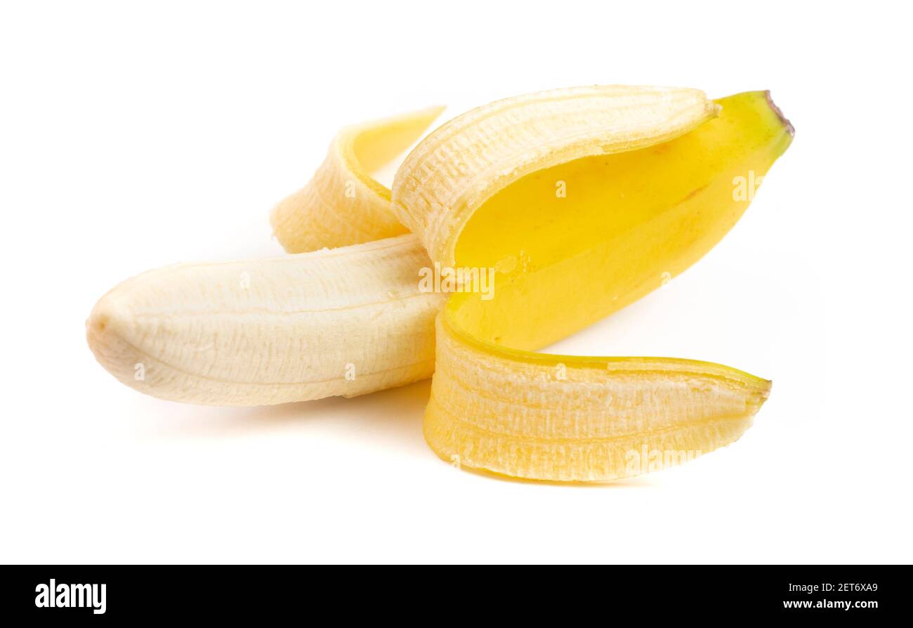 Whole Pealed Banana Isolated on a White Background Stock Photo - Alamy