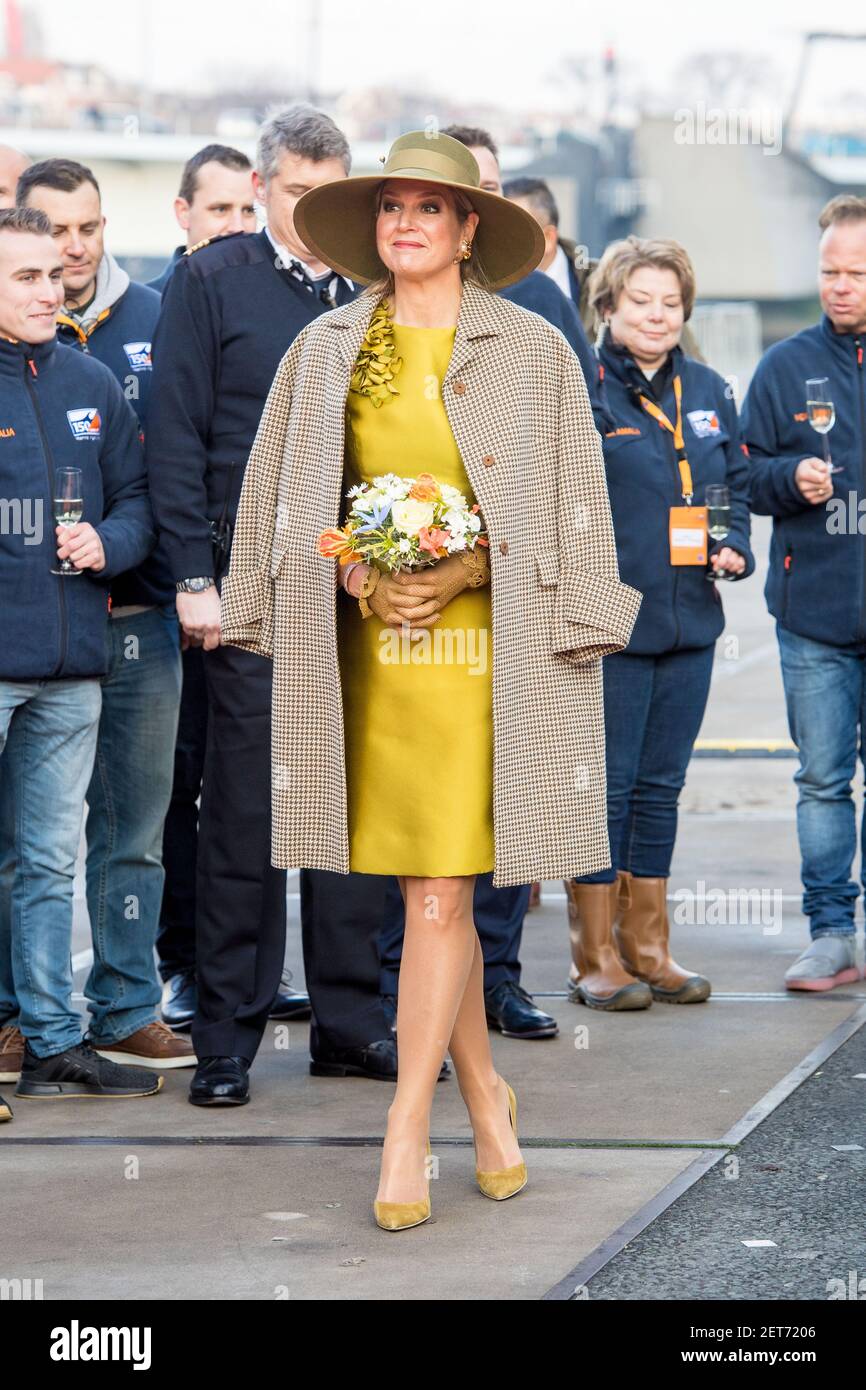 Queen Maxima during the baptism of trailing suction hopper dredger Vox ...