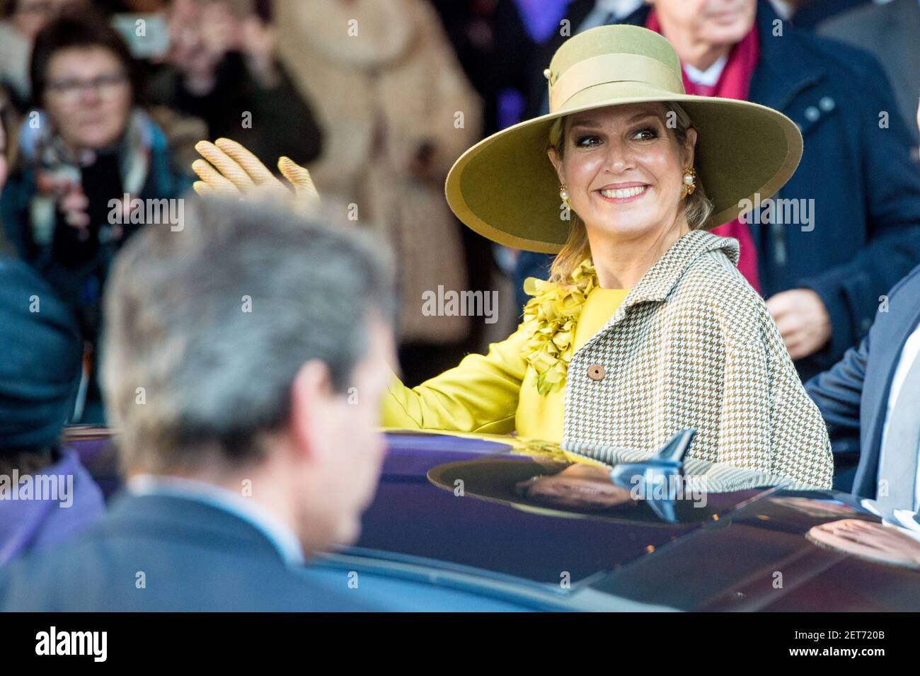 Queen Maxima during the baptism of trailing suction hopper dredger Vox ...