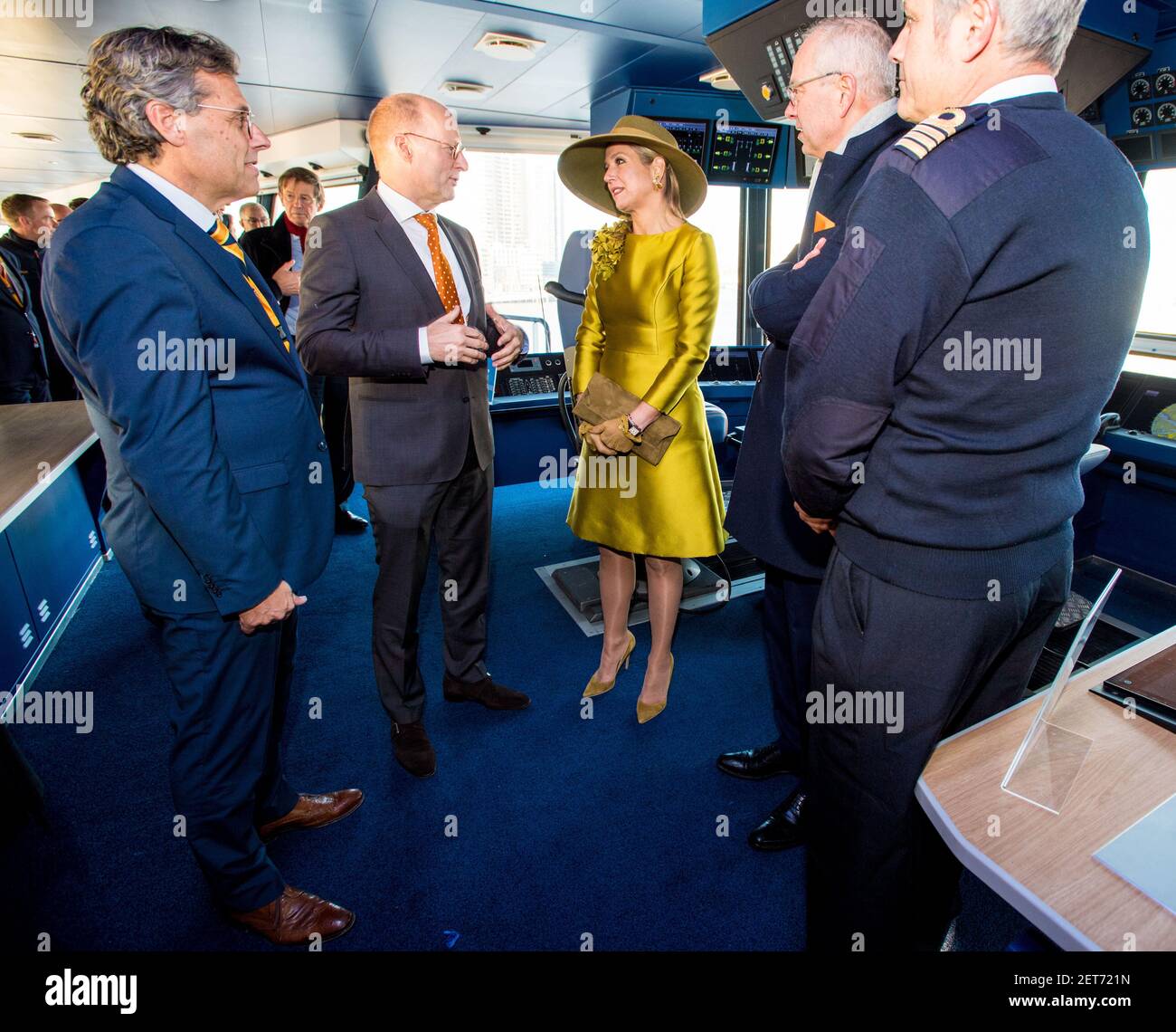 Queen Maxima during the baptism of trailing suction hopper dredger Vox ...