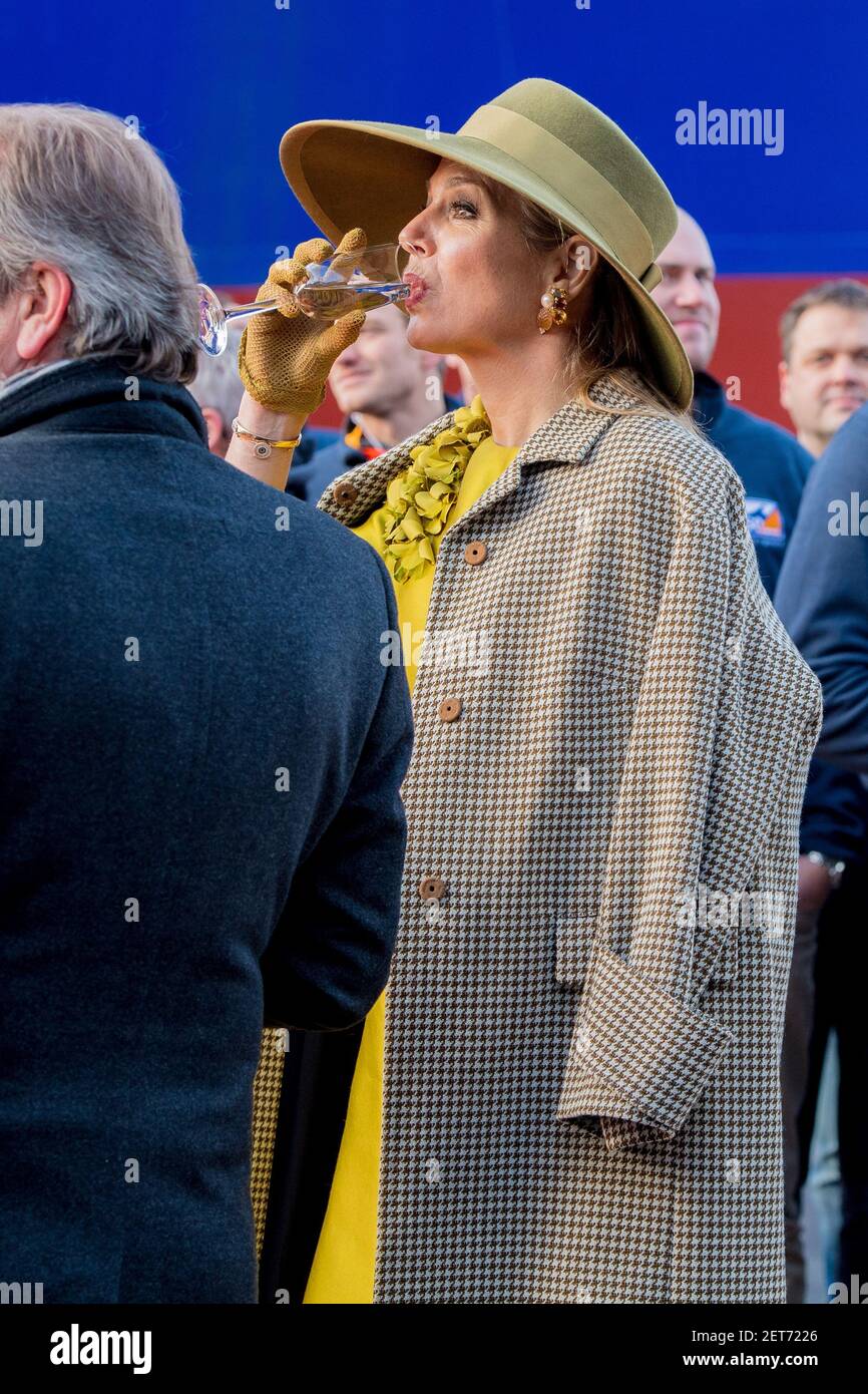 Queen Maxima during the baptism of trailing suction hopper dredger Vox ...