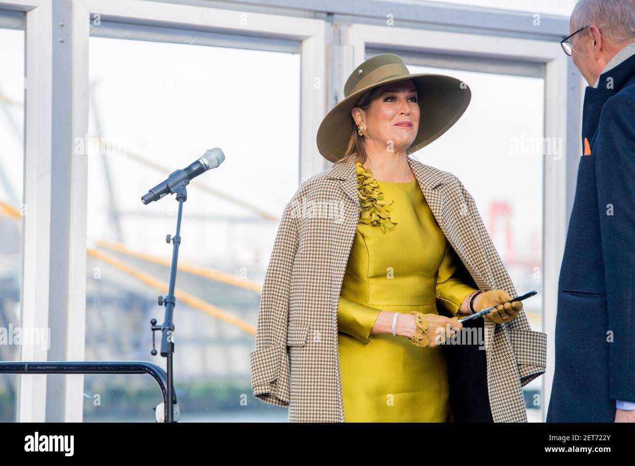 Queen Maxima during the baptism of trailing suction hopper dredger Vox ...