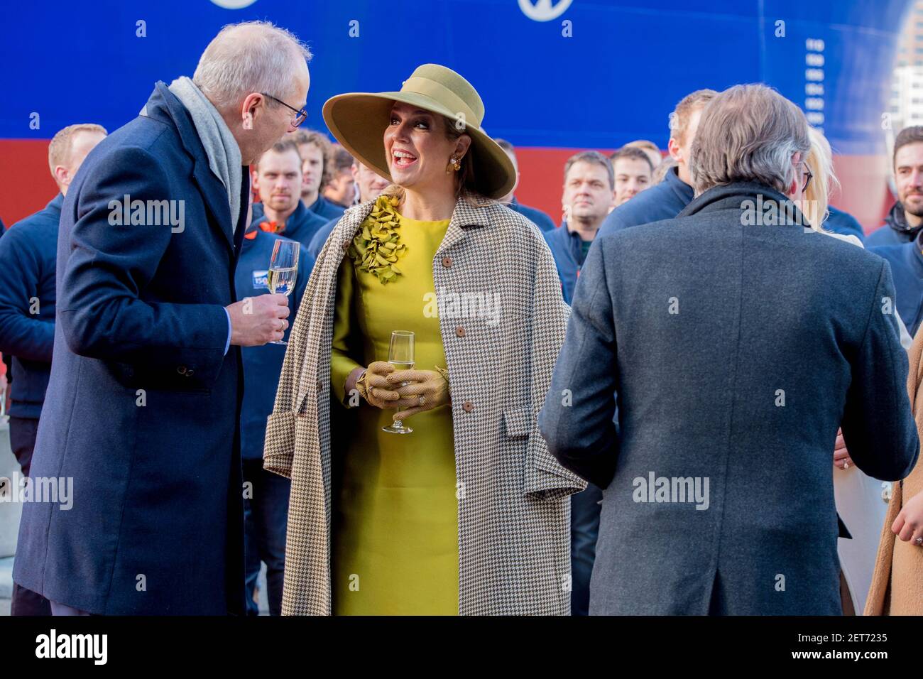 Queen Maxima during the baptism of trailing suction hopper dredger Vox ...