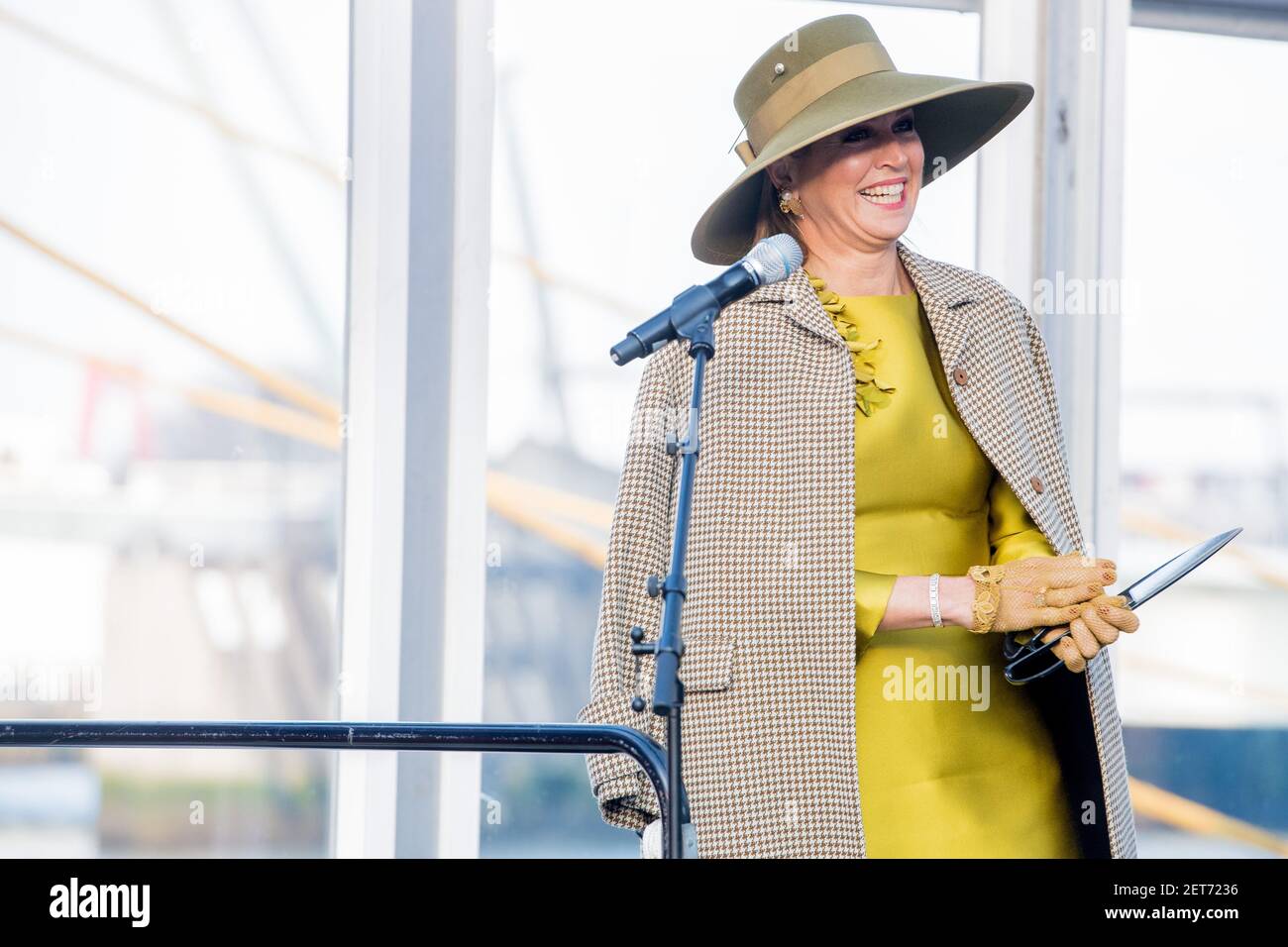 Queen Maxima during the baptism of trailing suction hopper dredger Vox ...