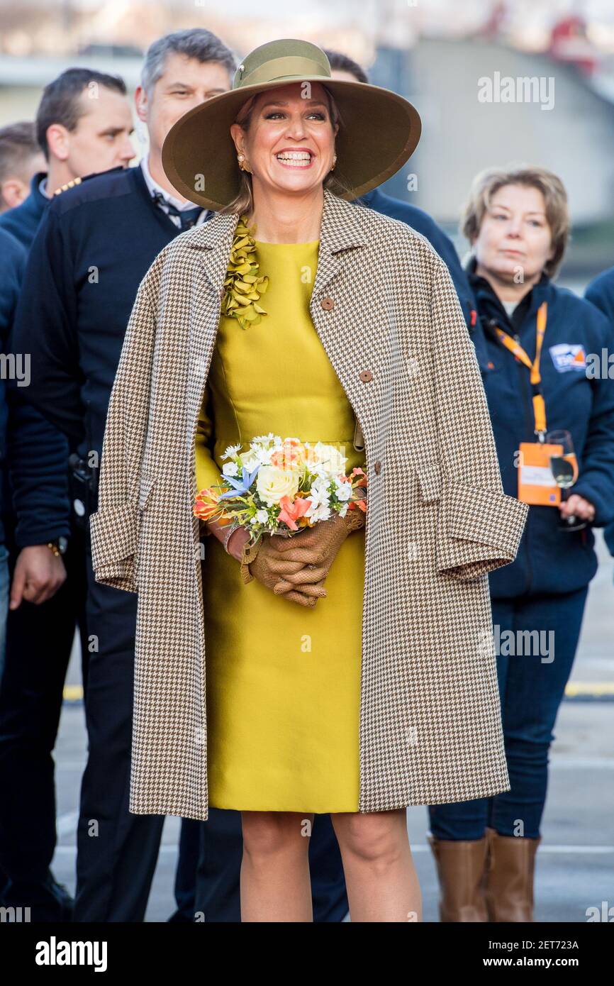 Queen Maxima during the baptism of trailing suction hopper dredger Vox ...