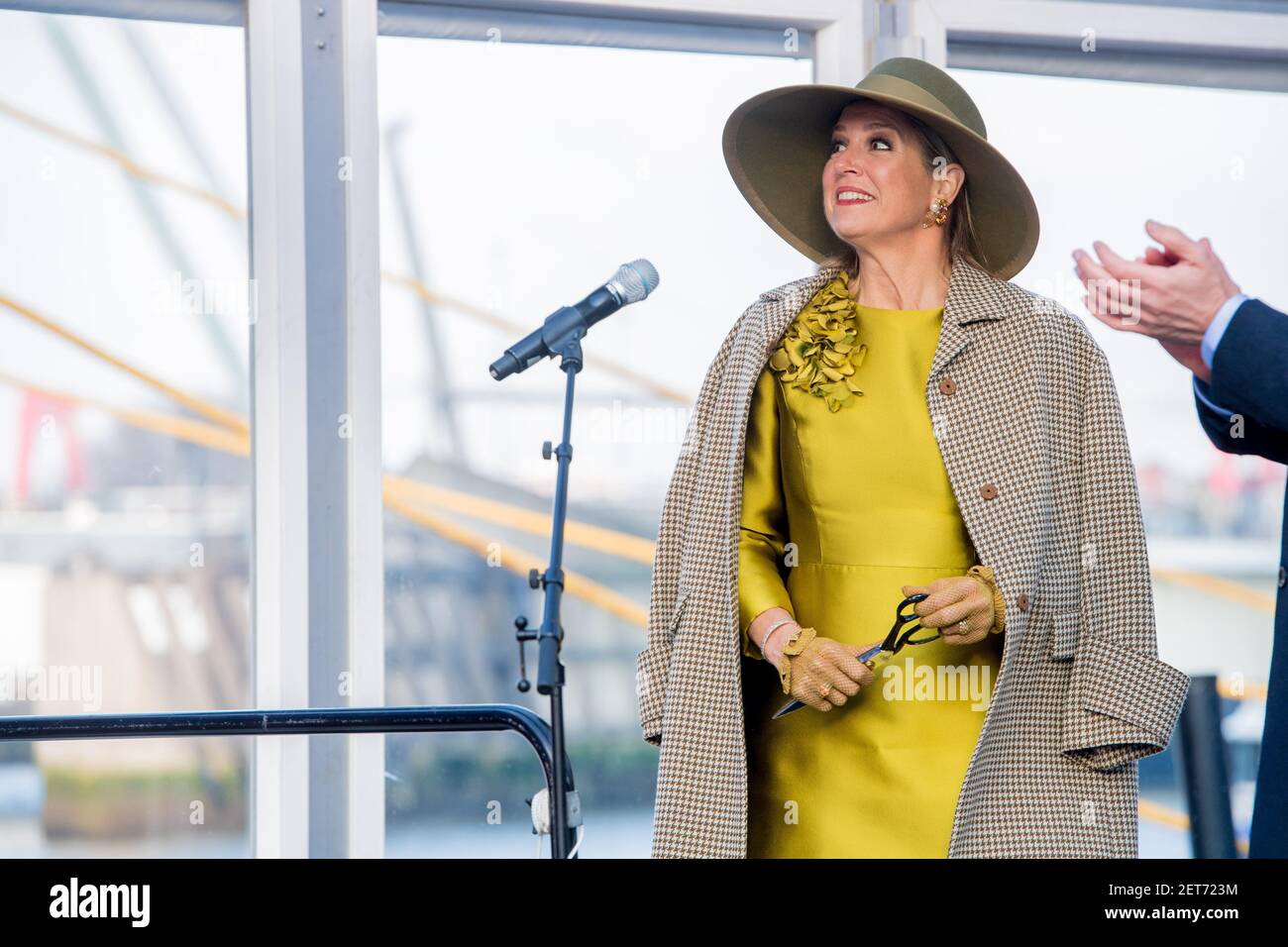 Queen Maxima during the baptism of trailing suction hopper dredger Vox ...