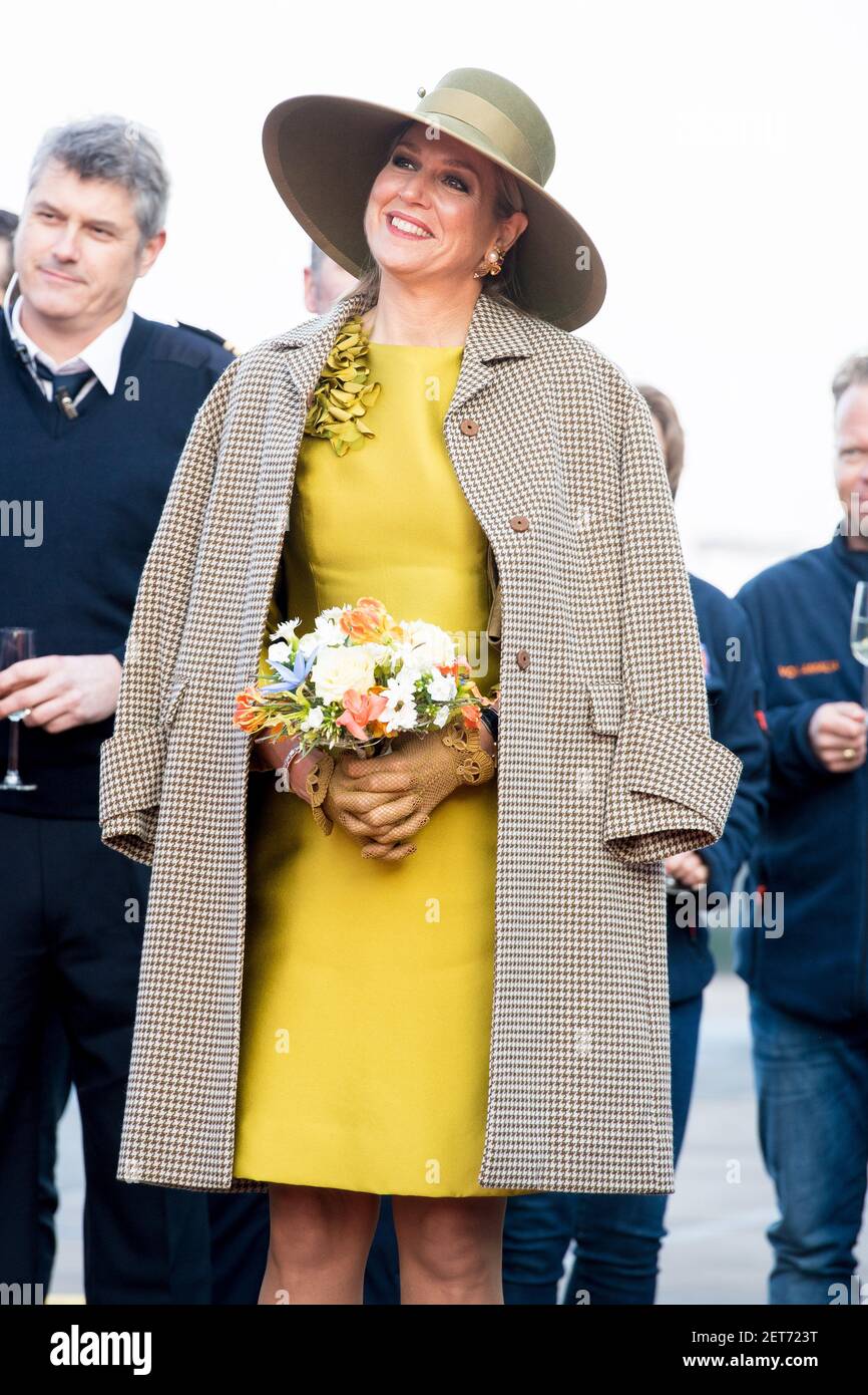 Queen Maxima during the baptism of trailing suction hopper dredger Vox ...