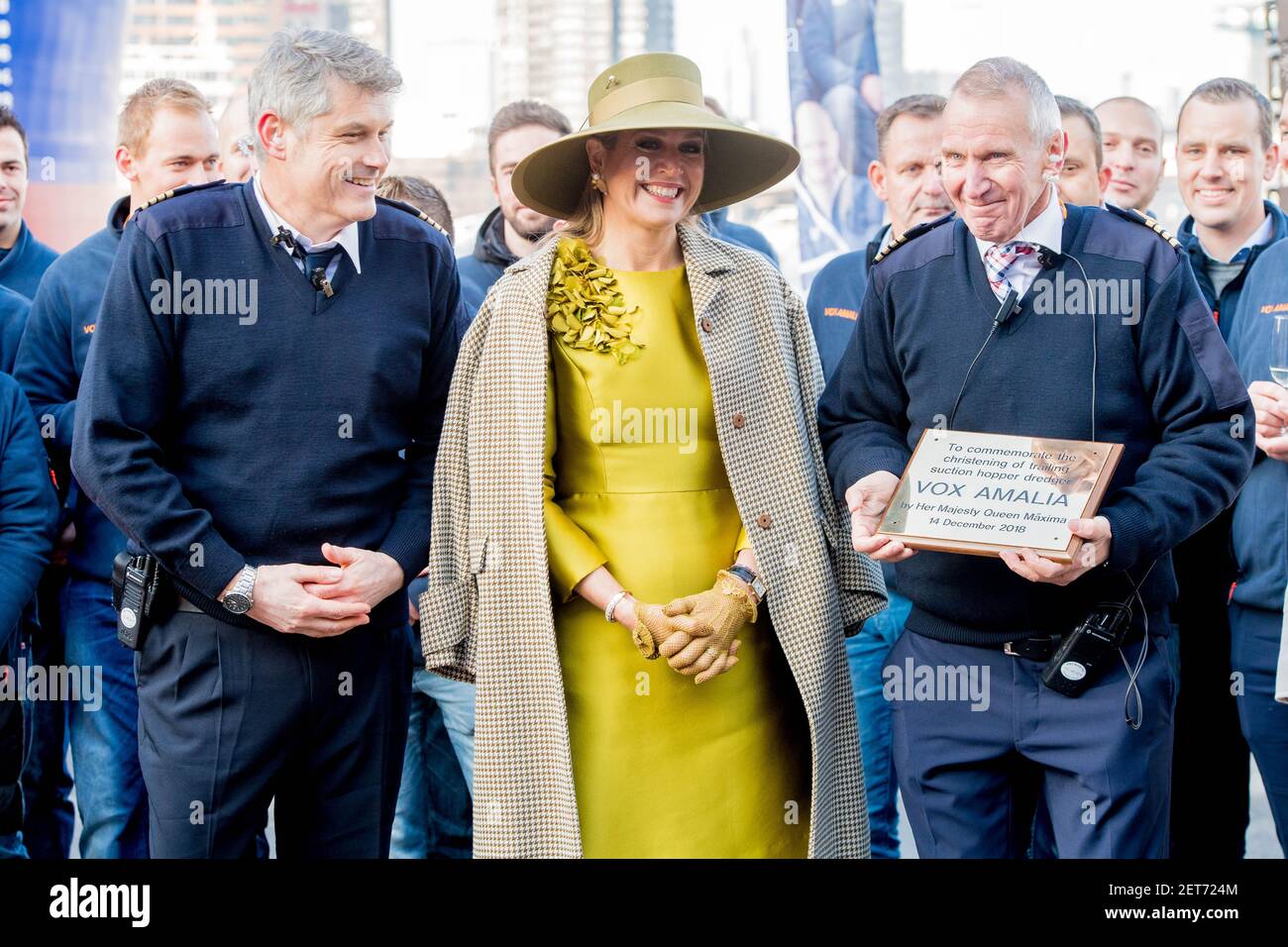 Queen Maxima during the baptism of trailing suction hopper dredger Vox ...
