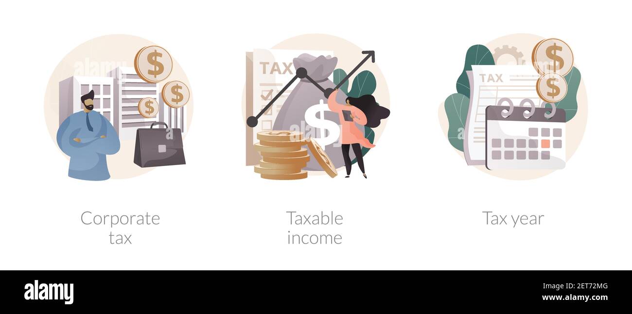 Taxable earnings calculation abstract concept vector illustrations ...