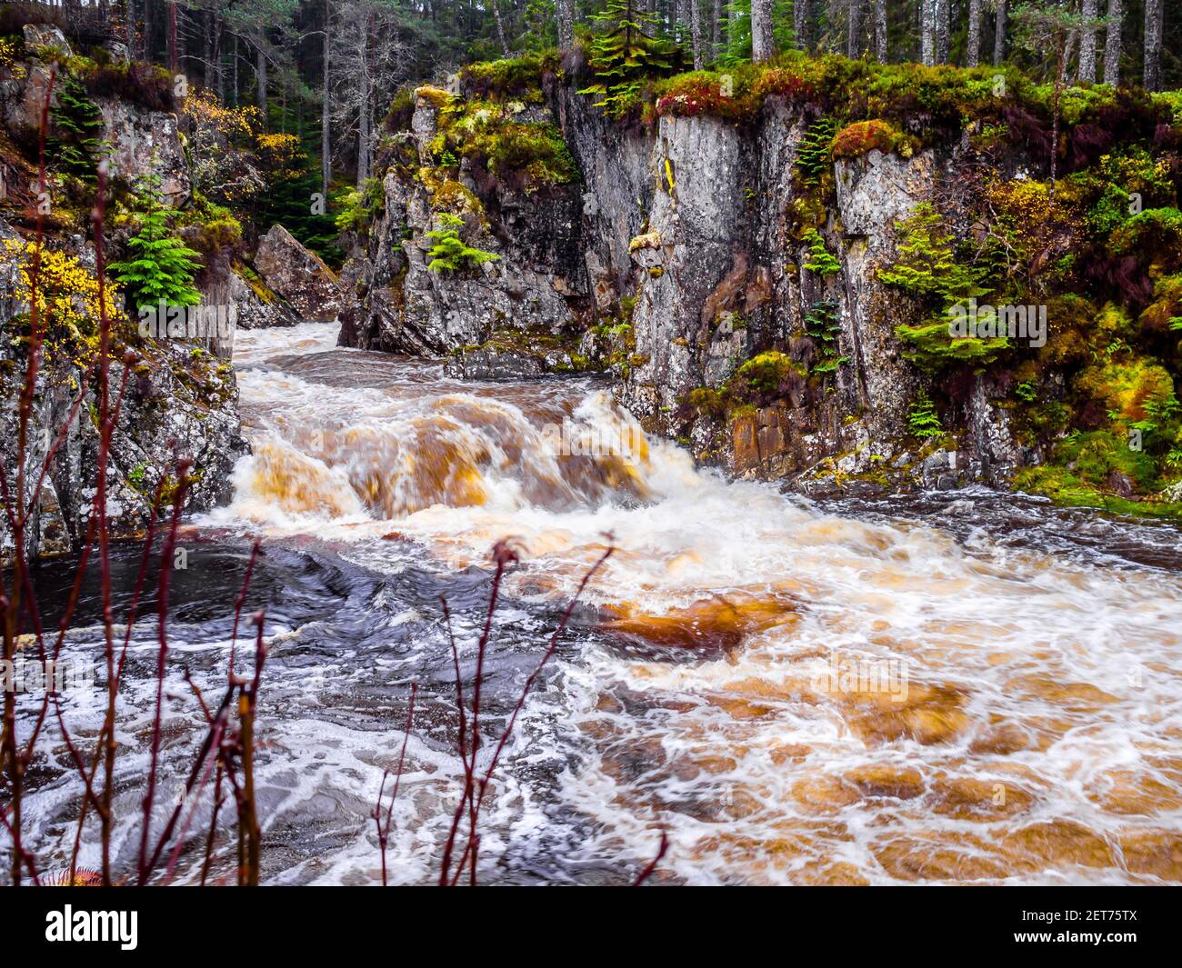 Laggan Falls waterfall in the Scottish Highlands Stock Photo - Alamy