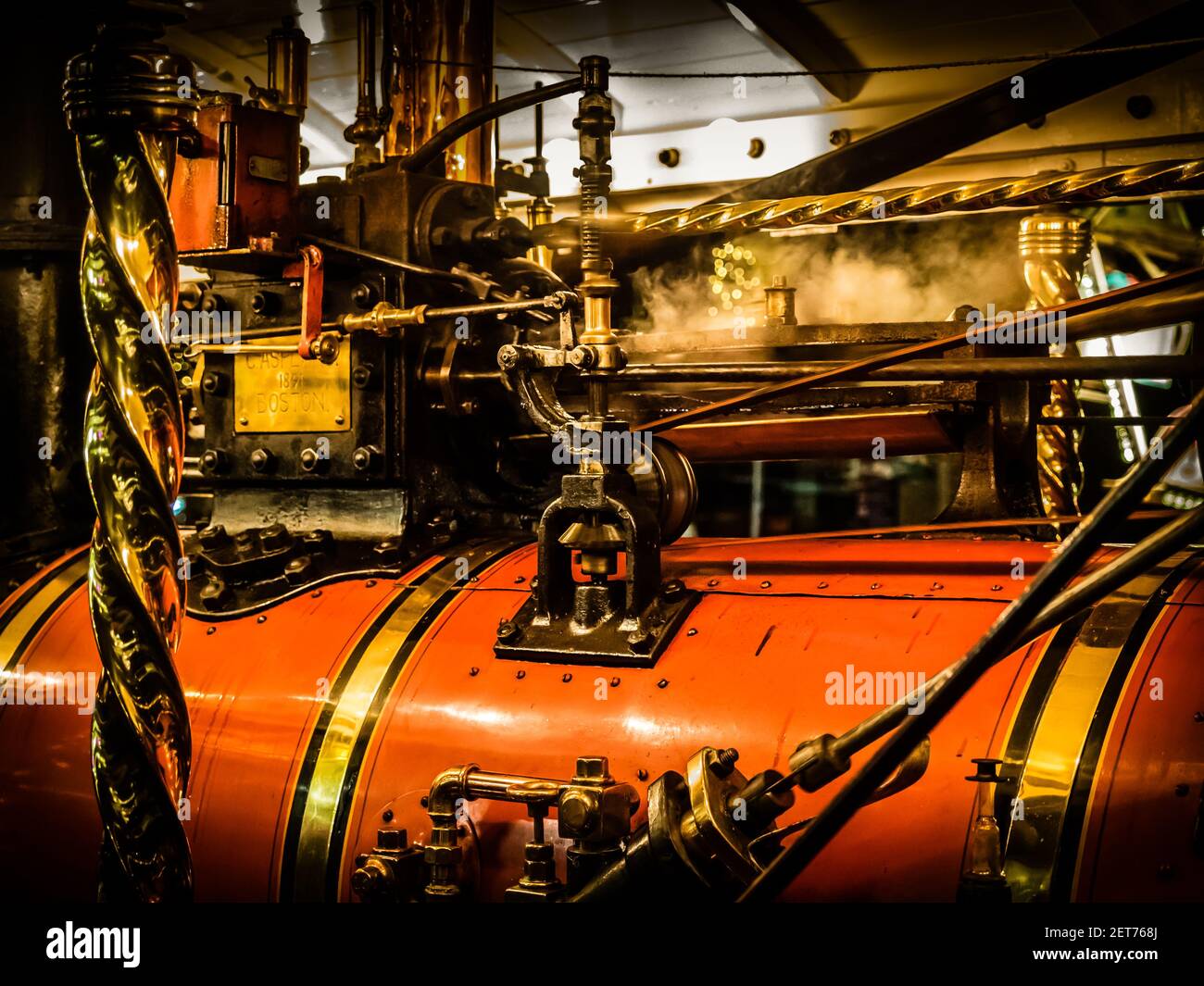 Vintage 1891 steam traction engine at a winter fayre Stock Photo - Alamy