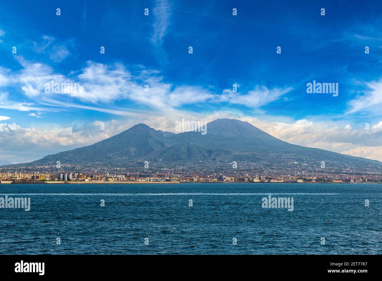Mount Vesuvius in a summer day in the gulf of Naples, Italy Stock Photo ...