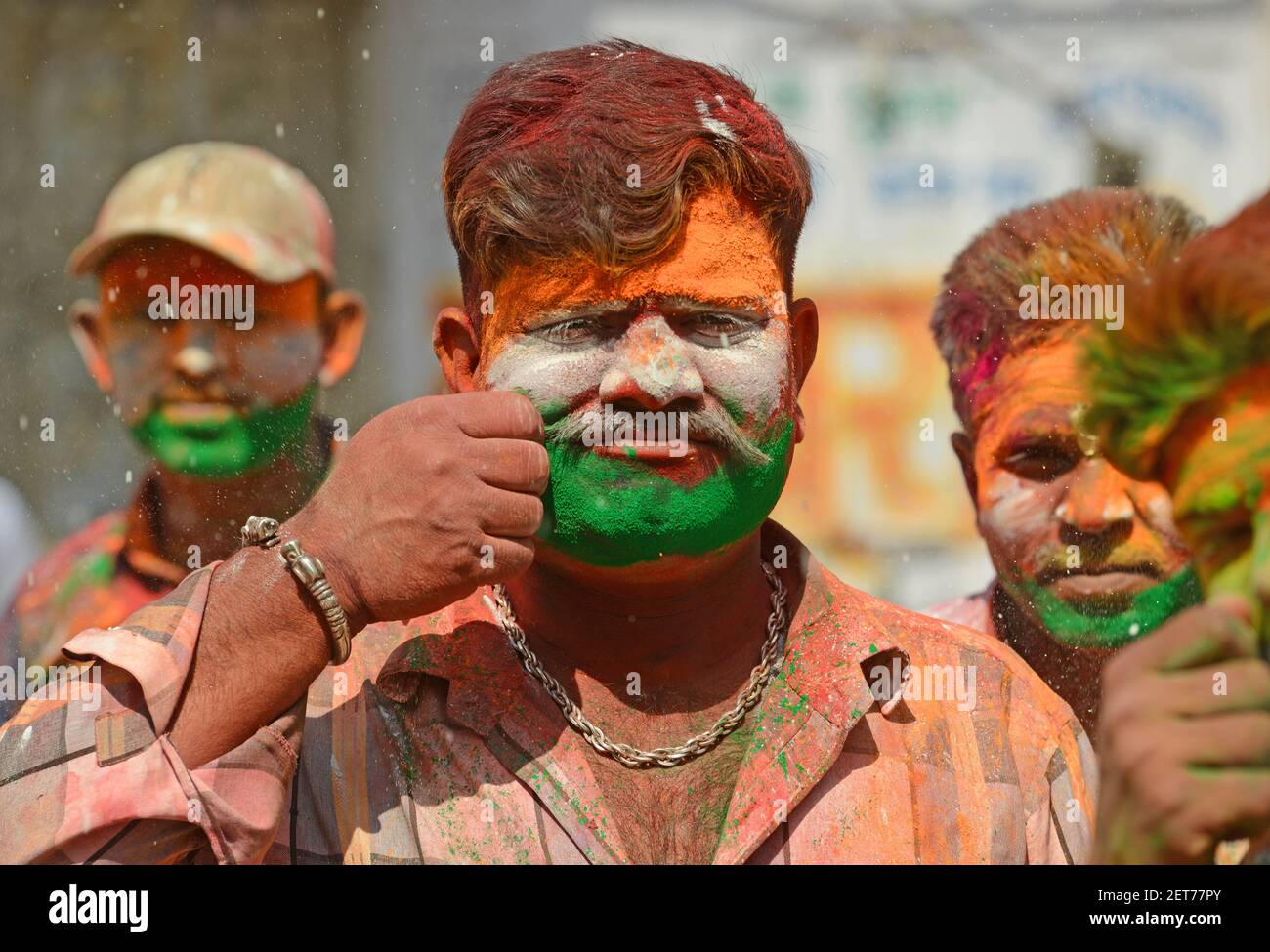Indian festival holi flag hi-res stock photography and images - Alamy