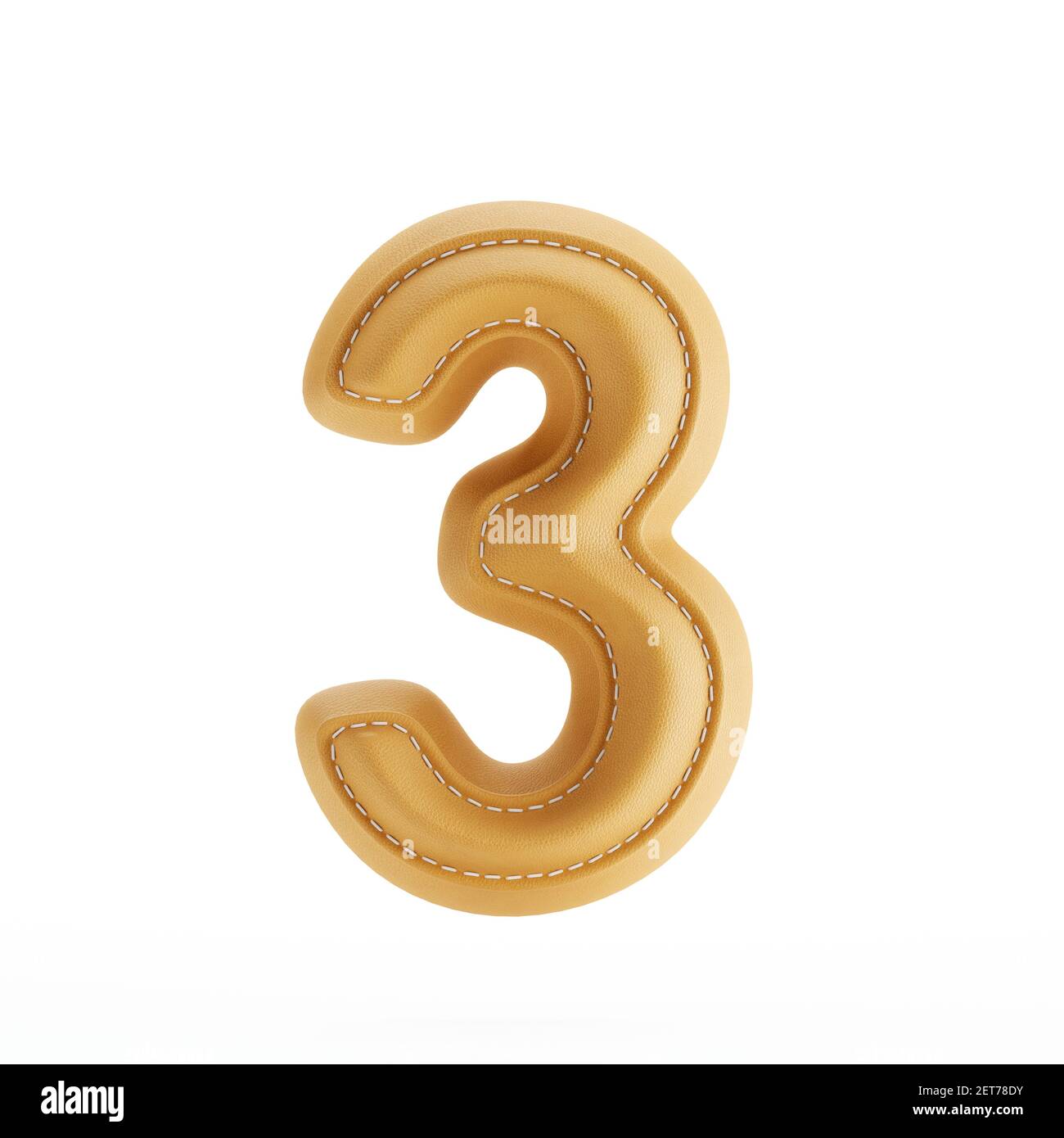 Digit number alphabet yellow leather skin texture letter three 3. 3d ...