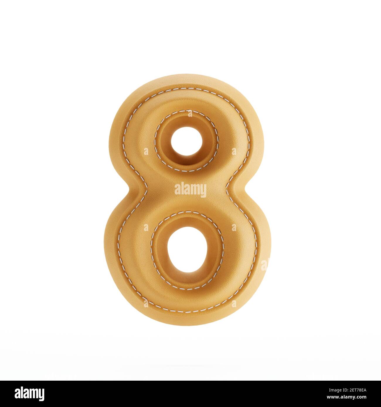 Digit number alphabet yellow leather skin texture letter eight 8. 3d ...