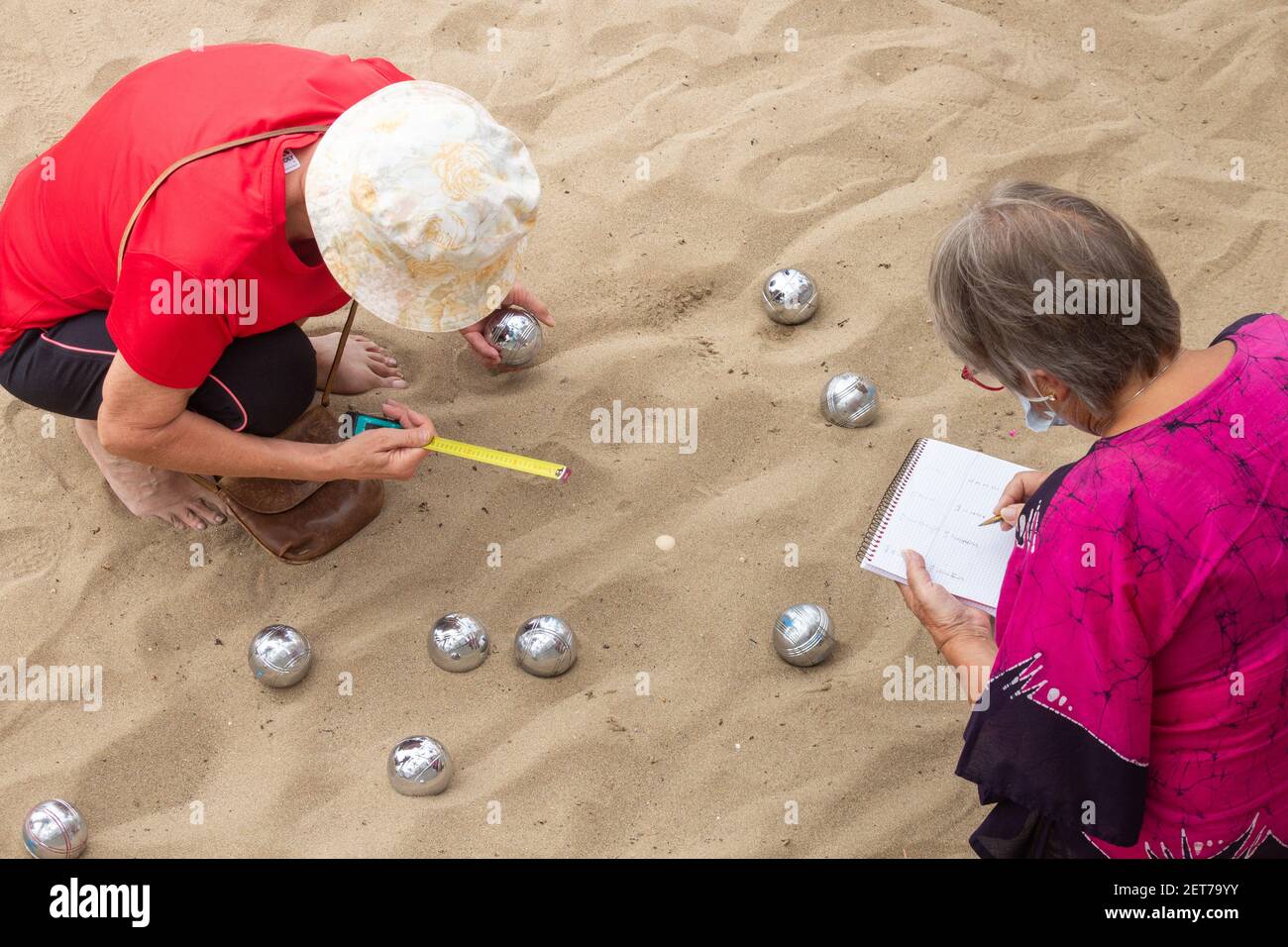 People playing Boules on beach in Spain Stock Photo - Alamy
