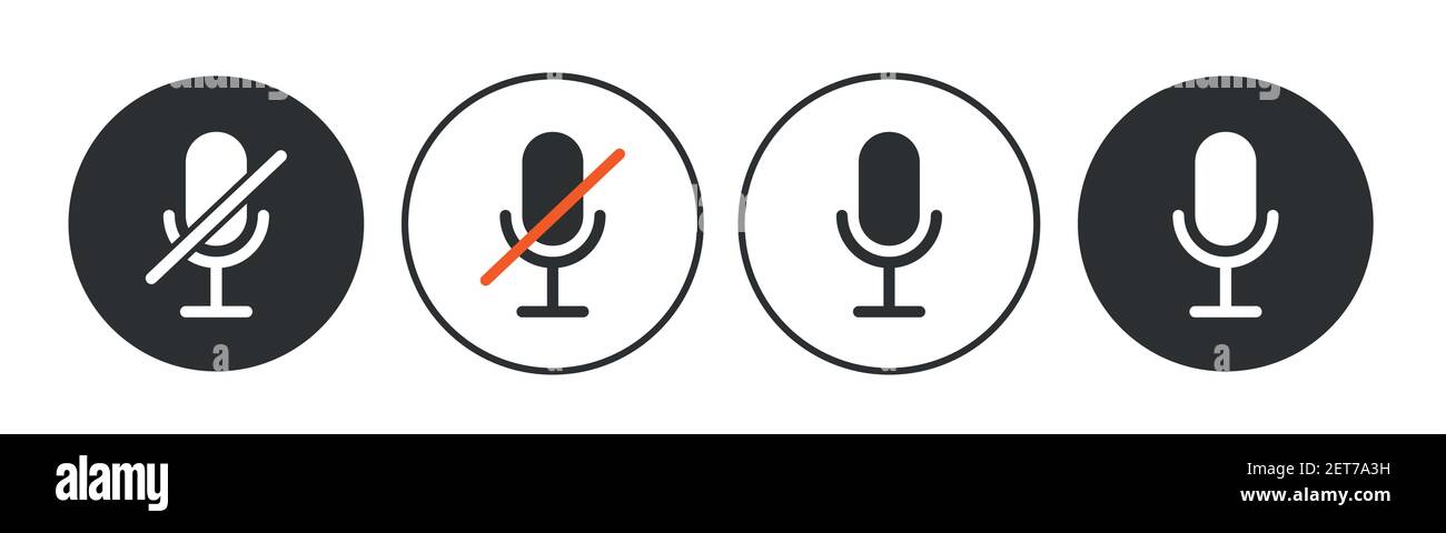 Drop in audio chat microphone icons. Vector illustration Stock Vector ...