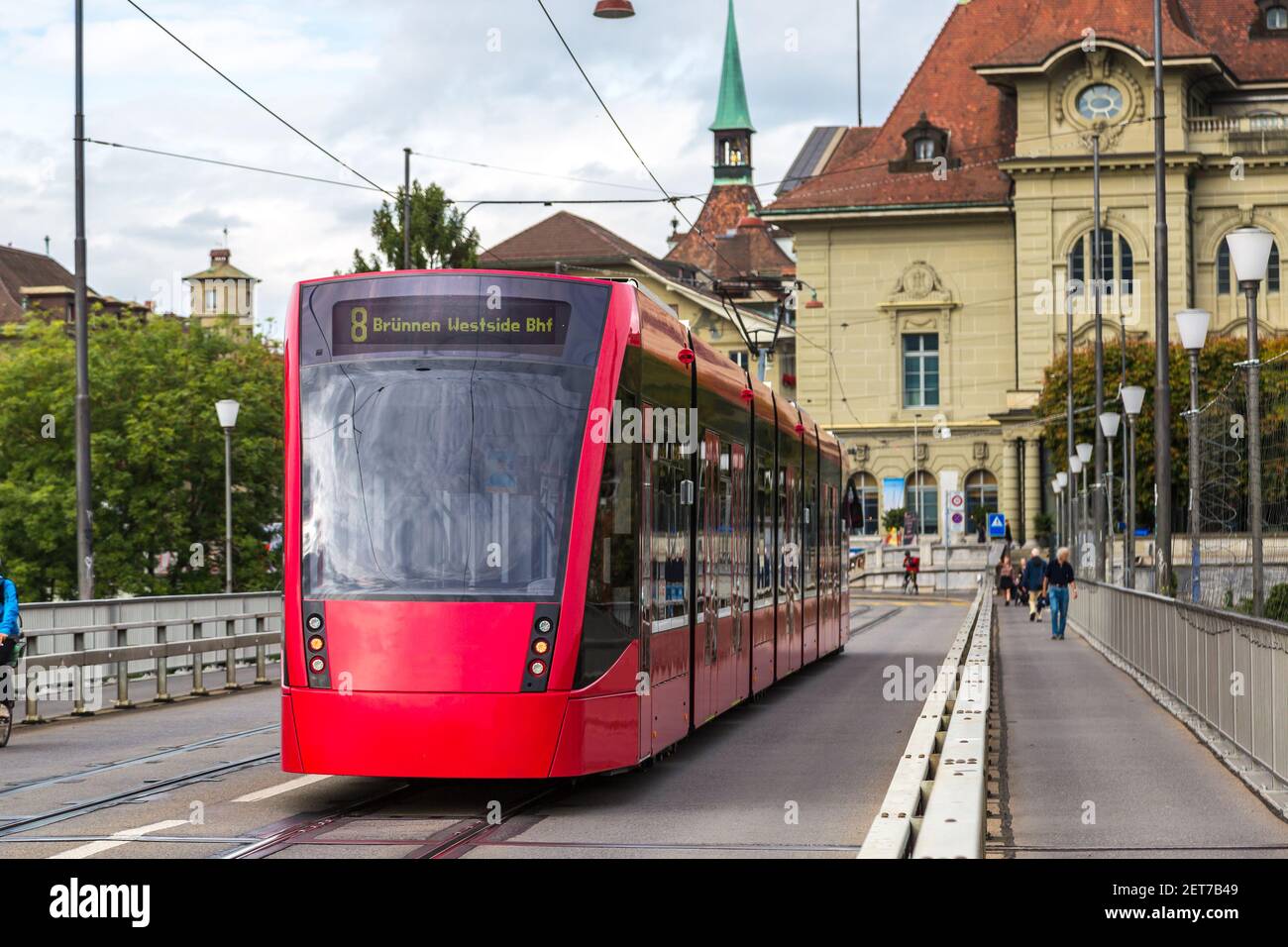 Modern tram in Bern in a summer day Stock Photo - Alamy