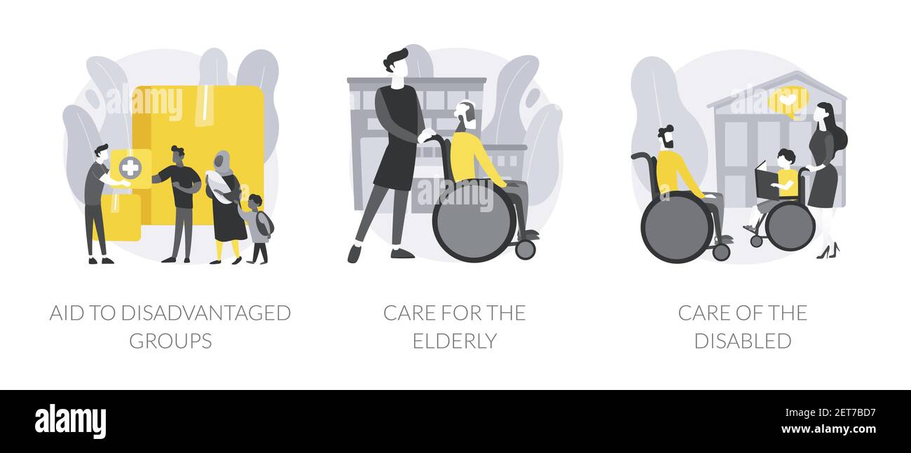 Help vulnerable people abstract concept vector illustrations Stock ...
