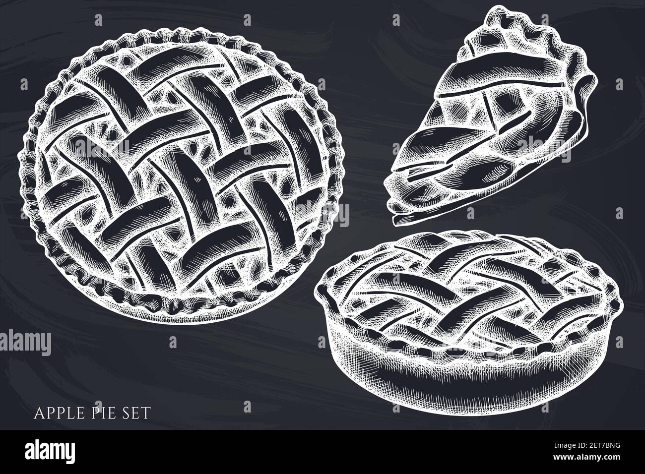 Vector set of hand drawn chalk apple pie Stock Vector Image & Art - Alamy