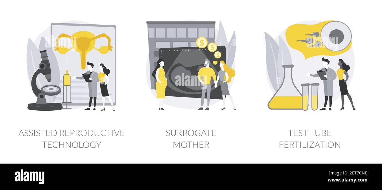 Infertility procedures abstract concept vector illustrations Stock ...