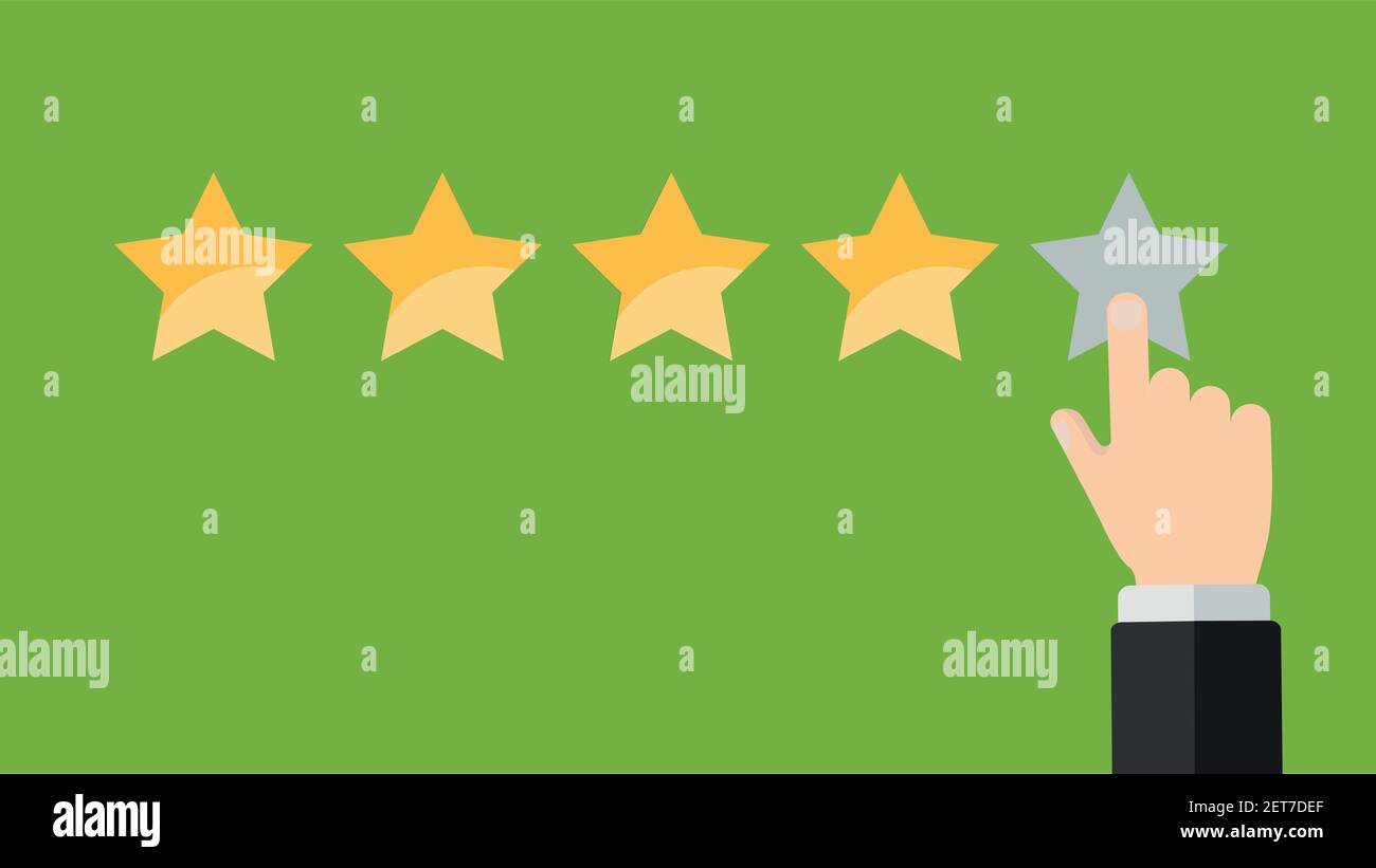 Hand pressing five stars hi-res stock photography and images - Alamy