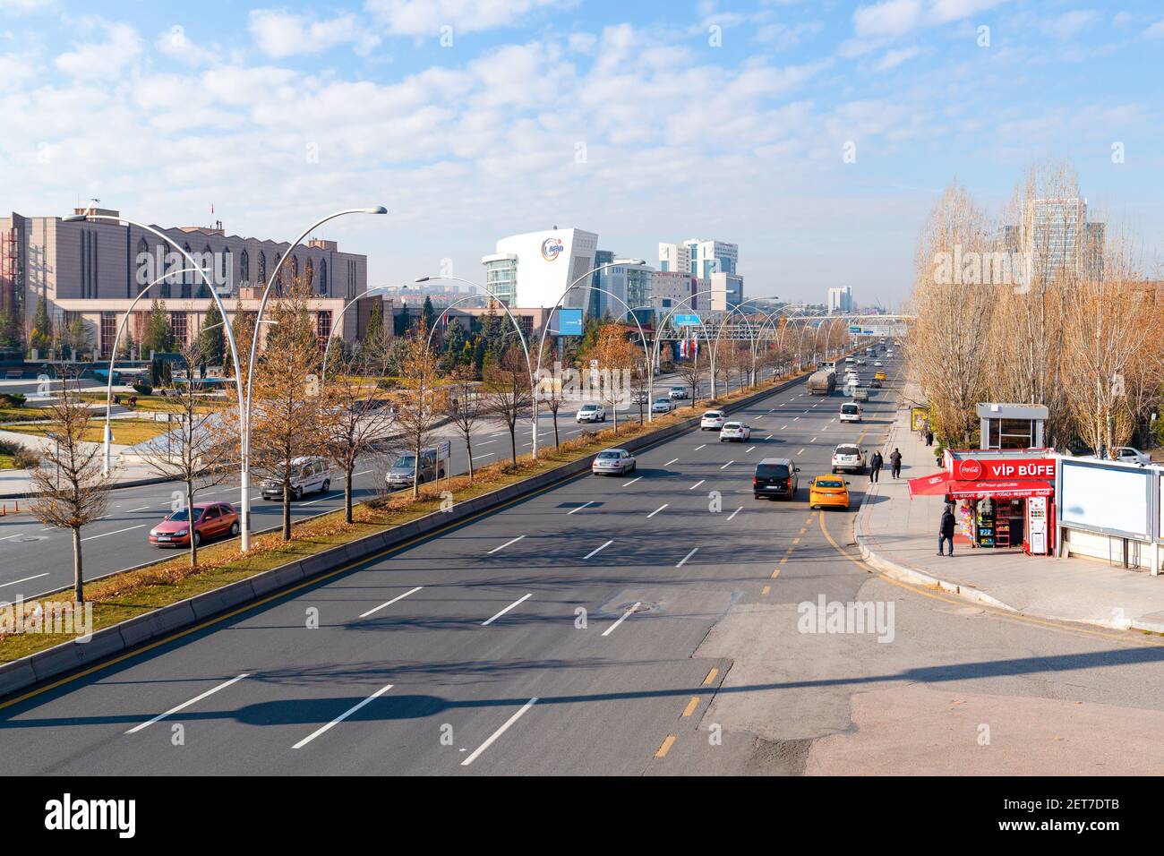 Ankara, Turkey- December 31 2020: Busy traffic at highway during day at ...
