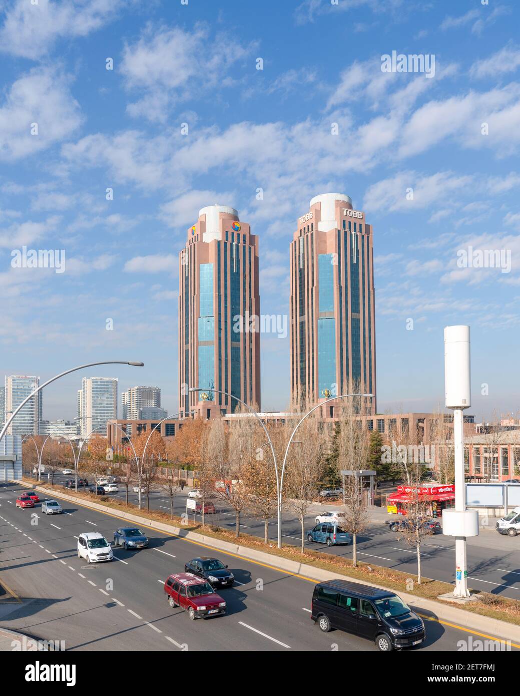 Ankara, Turkey- December 31 2020: Busy traffic at highway during day at ...