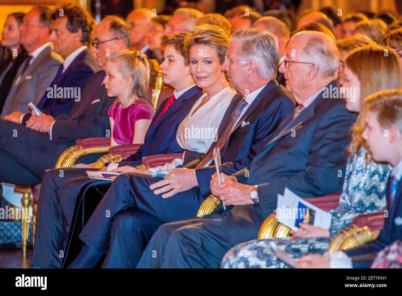 King Filip, Queen Mathilde, Princess Elisabeth, Prince Gabriel, Prince ...
