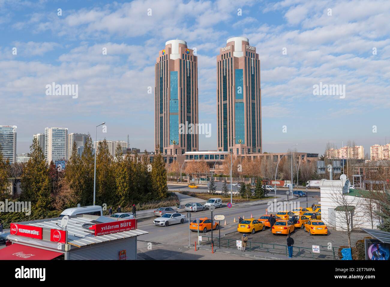 Ankara, Turkey- December 31 2020: Busy traffic at highway during day at ...