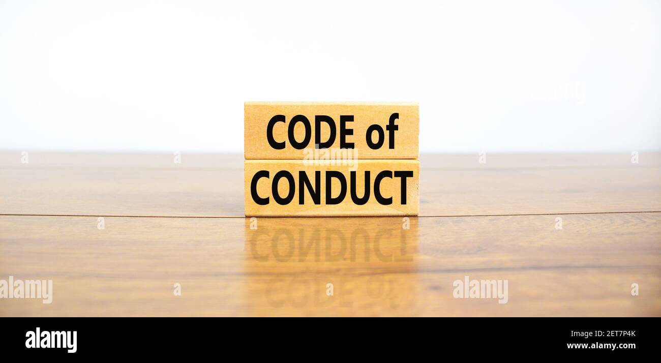Code of conduct symbol. Concept words 'Code of conduct' on wooden ...