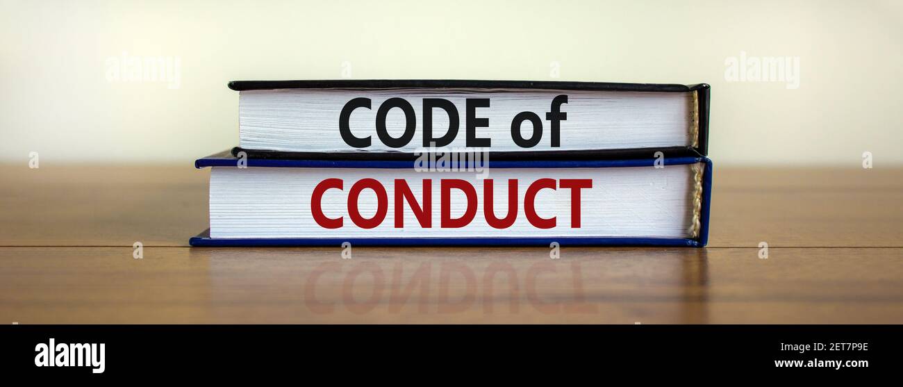 Code of conduct symbol. Concept words 'Code of conduct' on books on a ...