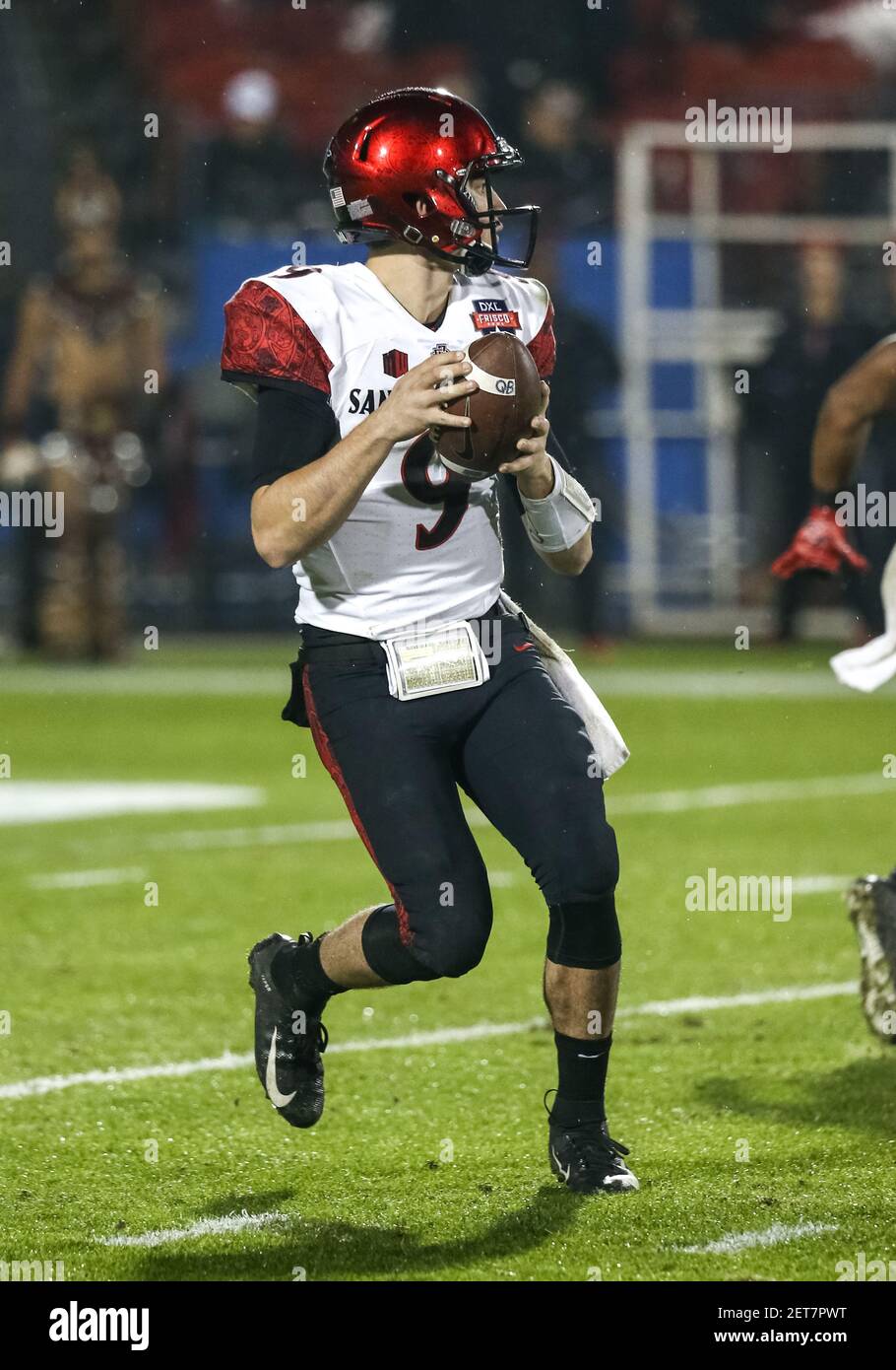 San Diego State Aztecs quarterback Ryan Agnew (9) looks downfield ...