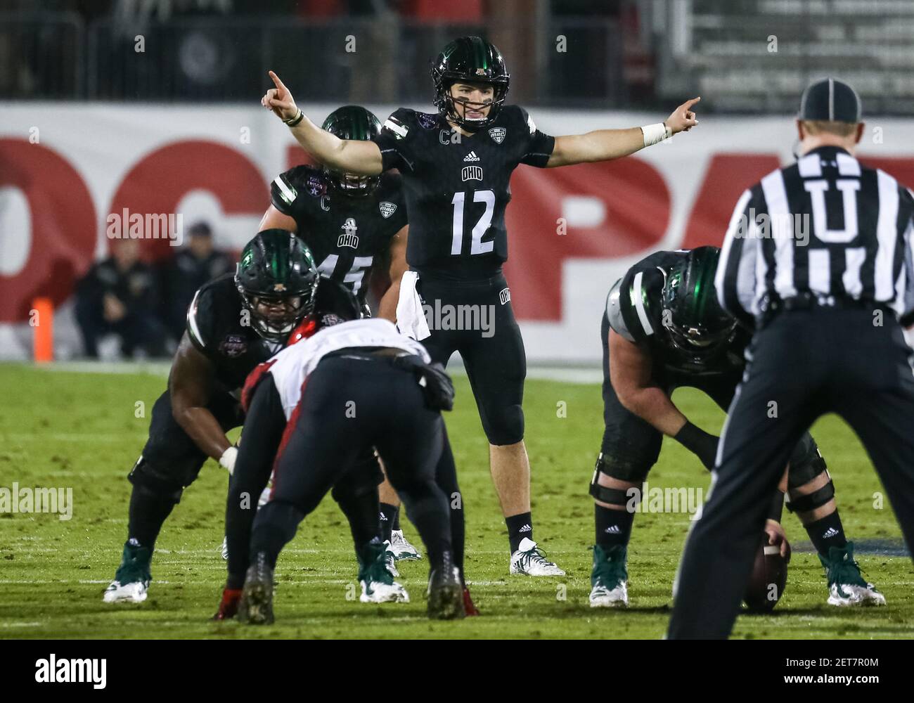 Ohio Bobcats quarterback Nathan Rourke (12) during the DXL Frisco Bowl ...