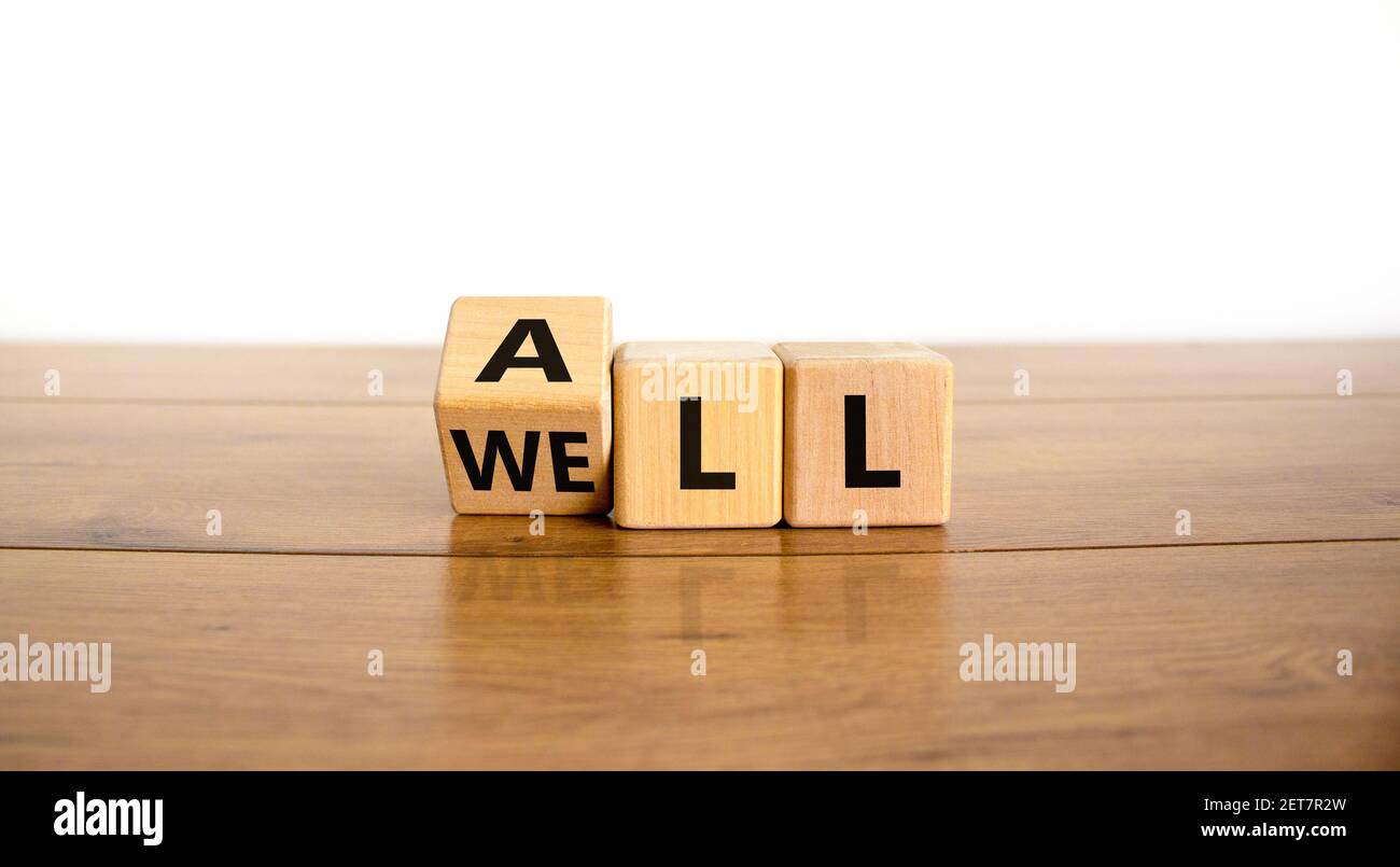 All is well symbol. Turned cubes with words all well. Beautiful wooden ...