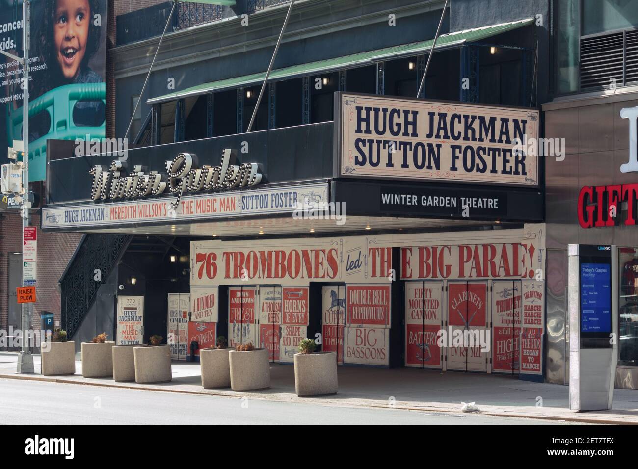 The marquee of the Winter Garden Theater on Broadway displaying the ...