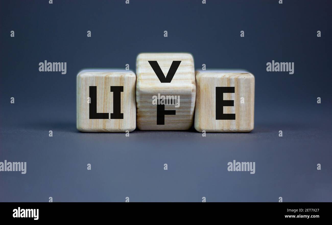 Live your life symbol. Turned cubes and changed the word 'live' to ...